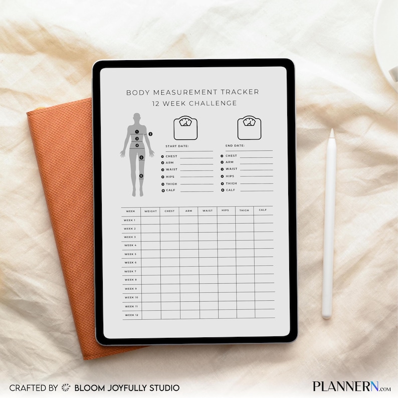 Body Measurement Tracker PRINTABLE - Weight Loss - Body Transformation ...