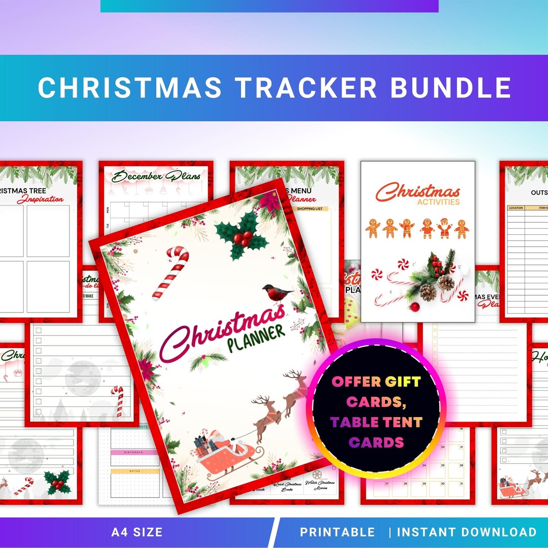 CHRISTMAS TRACKER BUNDLE - Printable Journal Pages - A4 Size - Etsy