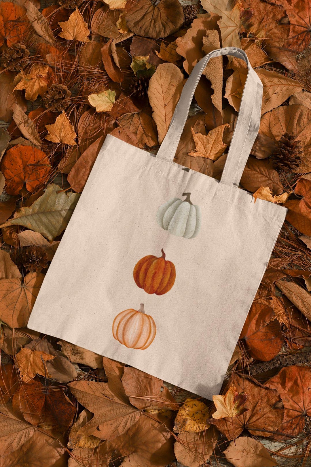Autumn Pumpkin Canvas Tote Bag | Eco-friendly Shopper, Fall Tote ...