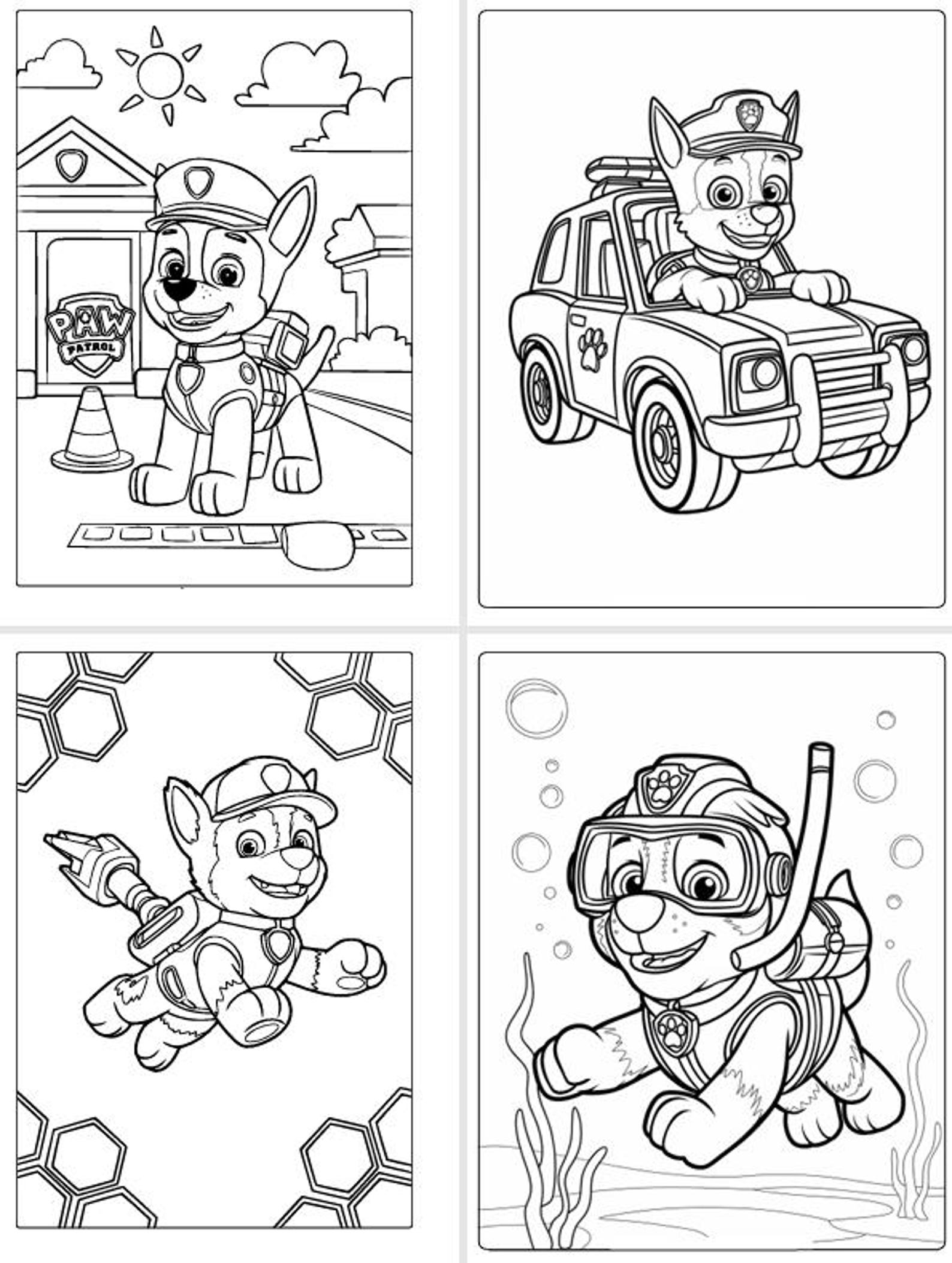 Mighty Puppy Coloring Pages PDF | Superhero Puppy Coloring Book for ...
