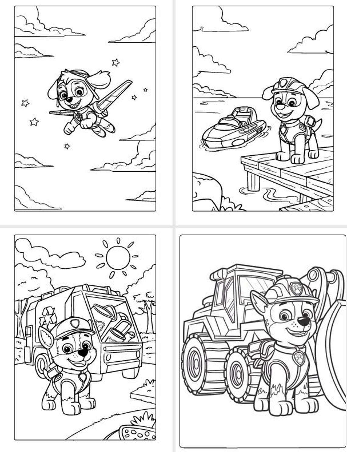 Mighty Puppy Coloring Pages PDF | Superhero Puppy Coloring Book for ...