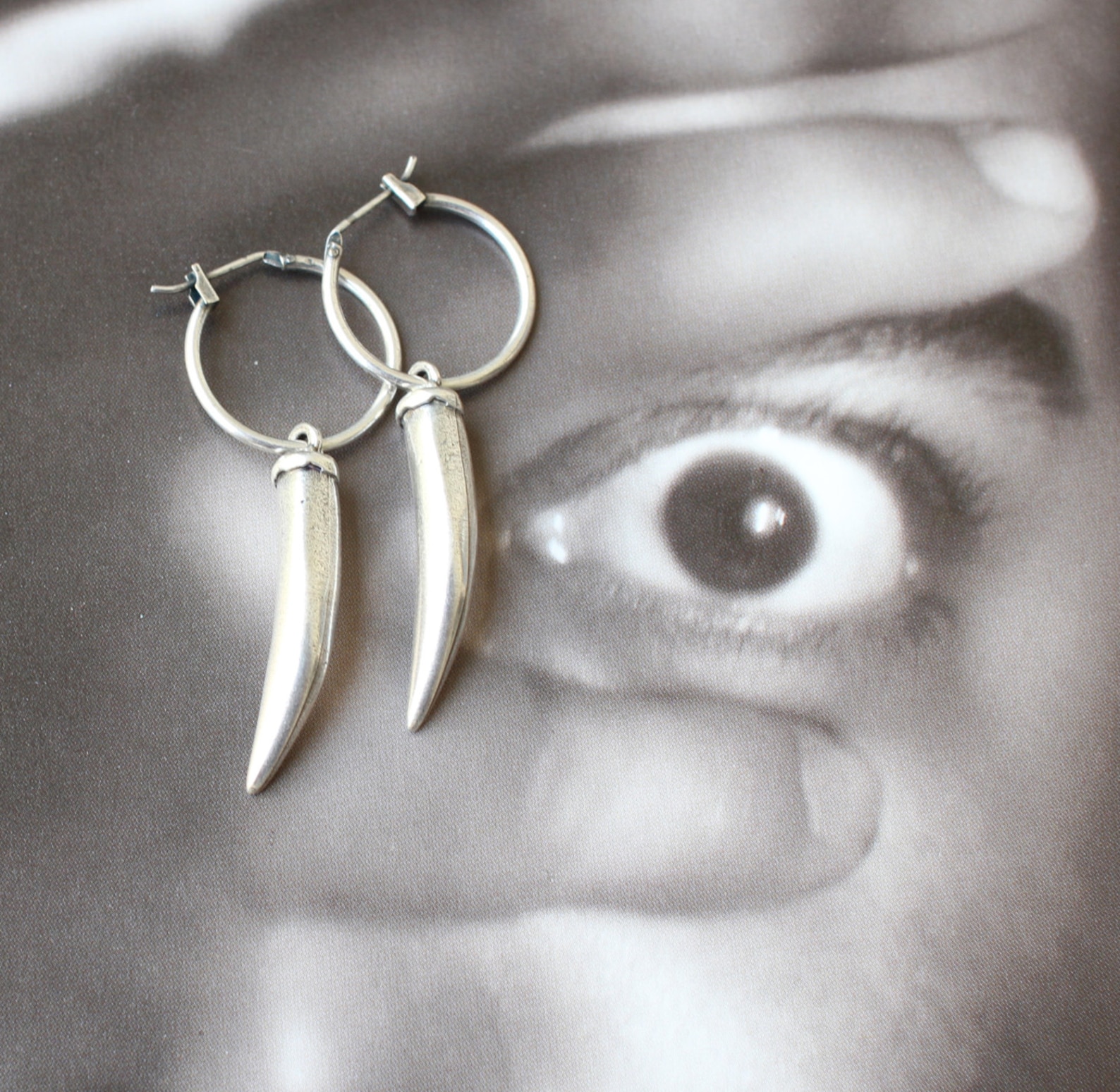 Silver Tooth Earrings Dangle Teeth Earrings Exotic - Etsy