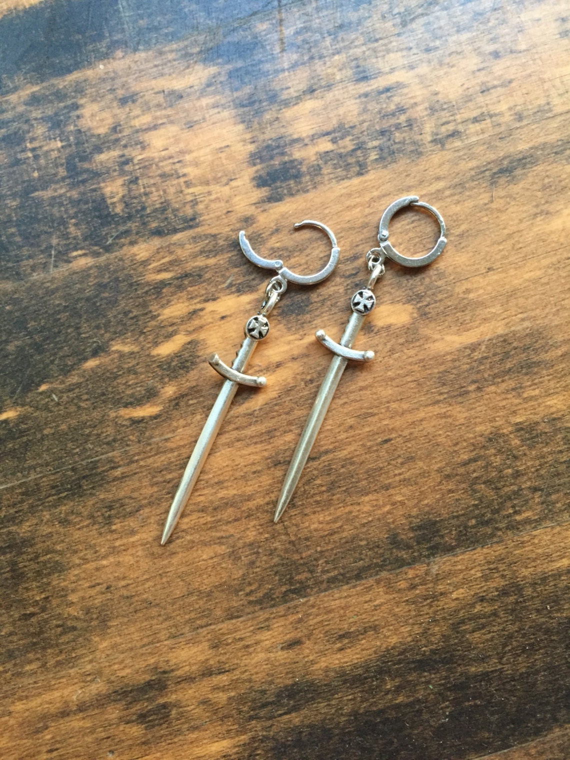 Silver Swords Earrings Medieval Earrings Knight Sword - Etsy