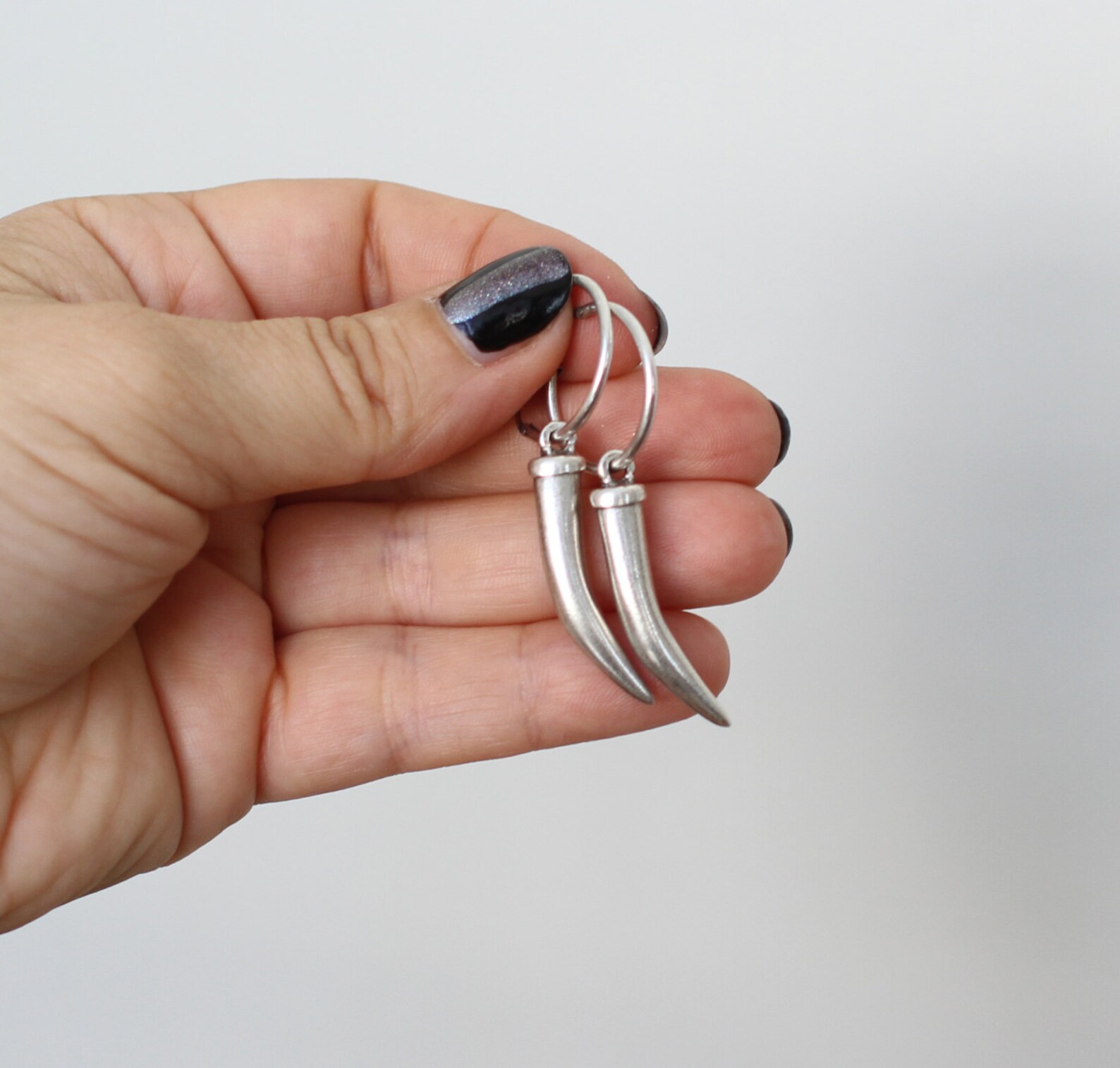 Silver Tooth Earrings Dangle Teeth Earrings Exotic - Etsy