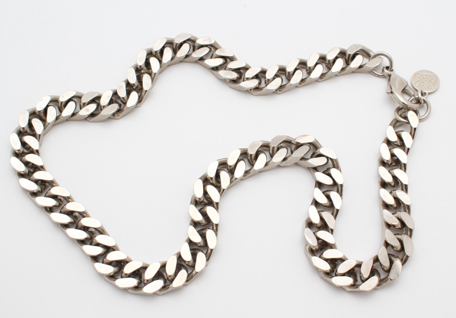 Chunky Silver Curb Chain Necklace Heavy Silver Plated Link - Etsy