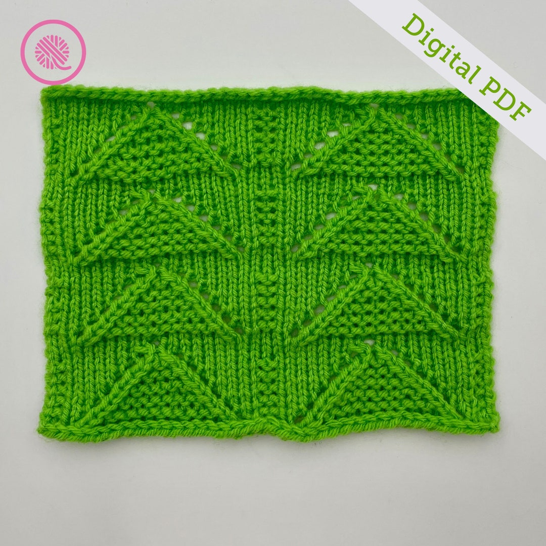 Loom Knit Garter Inverted V Eyelets Square - Etsy