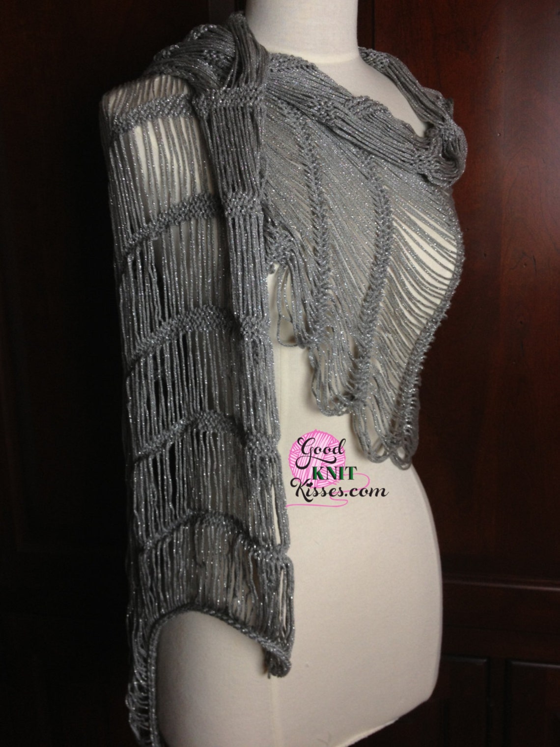 Loom Knit Lacy Shawl PATTERN. Dew Drop Shawl Pattern by GKK. - Etsy