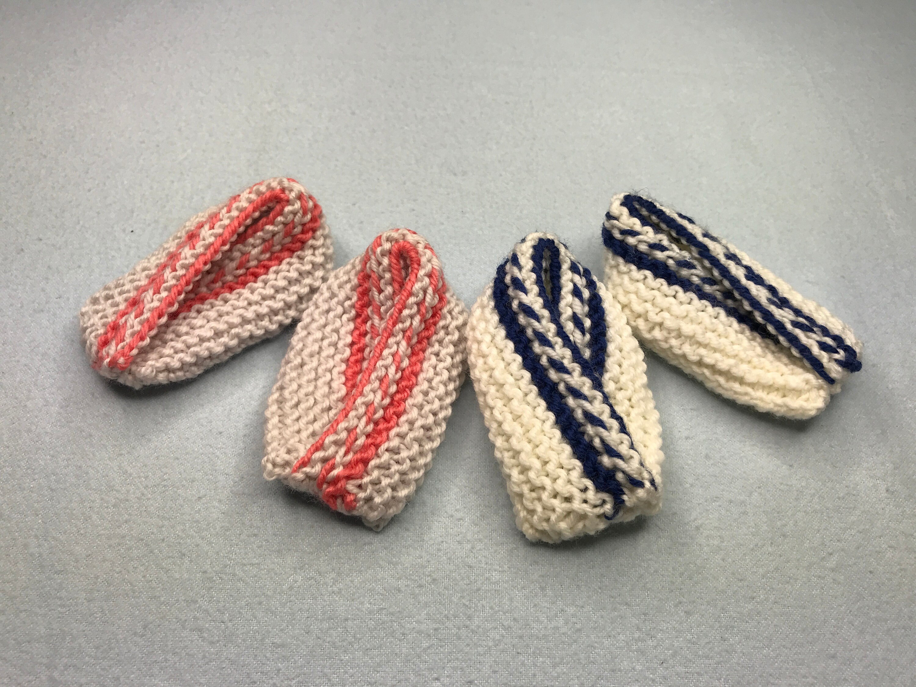 Loom Knit Two Color Baby Booties - Etsy