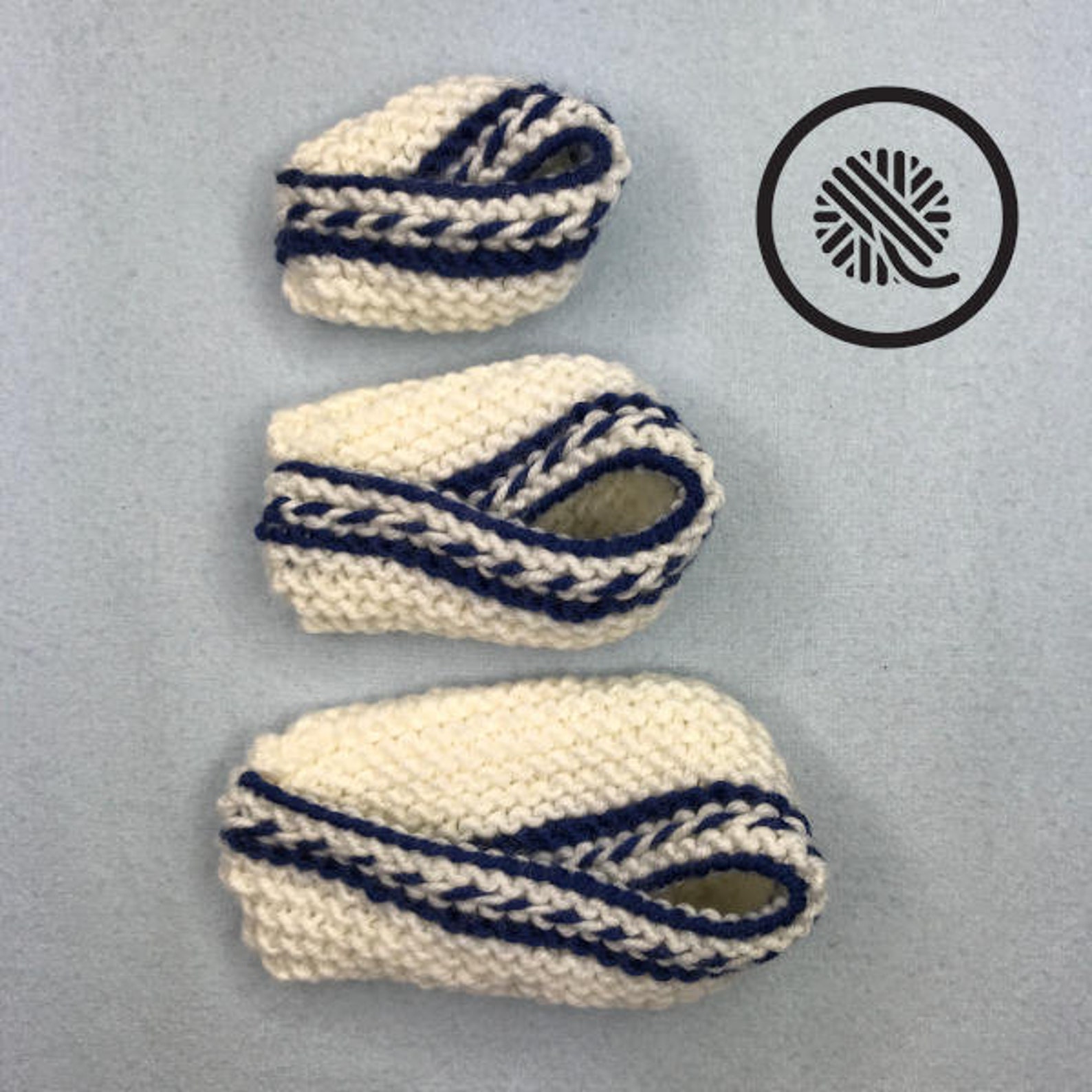 Loom Knit Two Color Baby Booties - Etsy