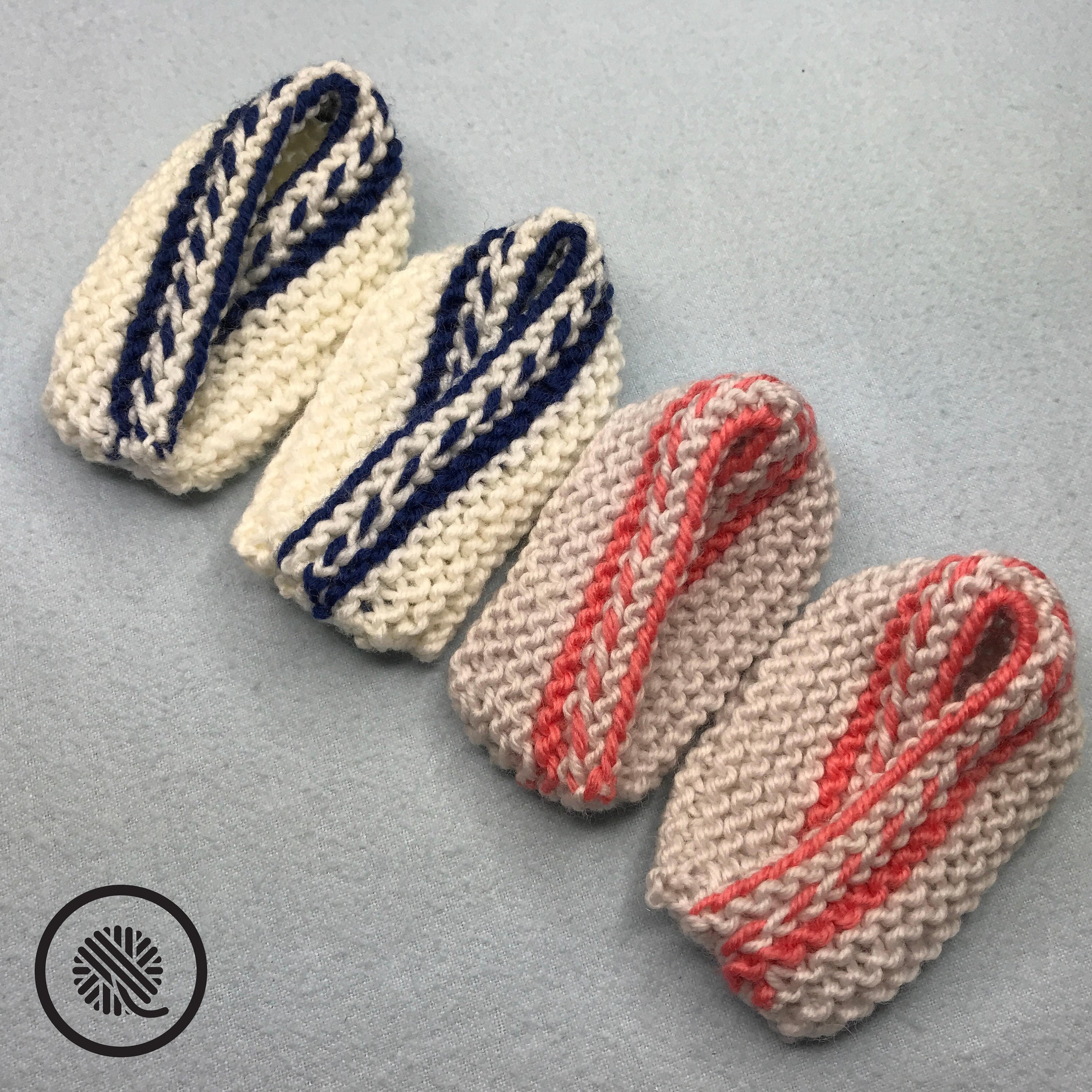 Loom Knit Two Color Baby Booties - Etsy