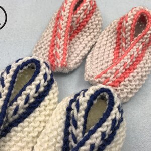 Loom Knit Two Color Baby Booties - Etsy