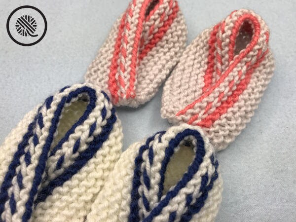 Loom Knit Two Color Baby Booties - Etsy