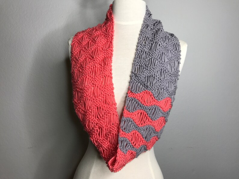 Loom Knit Coral Breezes Infinity Scarf - Etsy