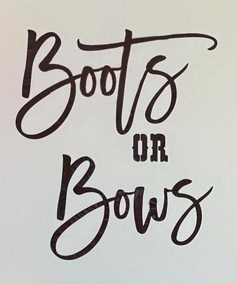 Boots or Bows Vinyl Decal - Etsy
