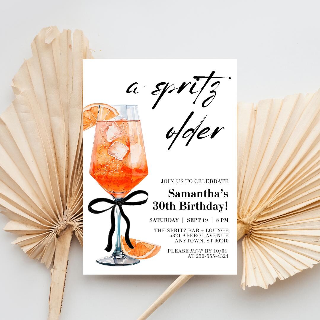 Aperol Spritz Birthday Invitation Template: Cocktail Party Invite ...