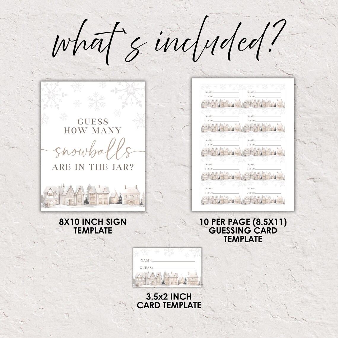 Guess How Many Snowballs Winter Baby Shower Game | Editable Canva ...