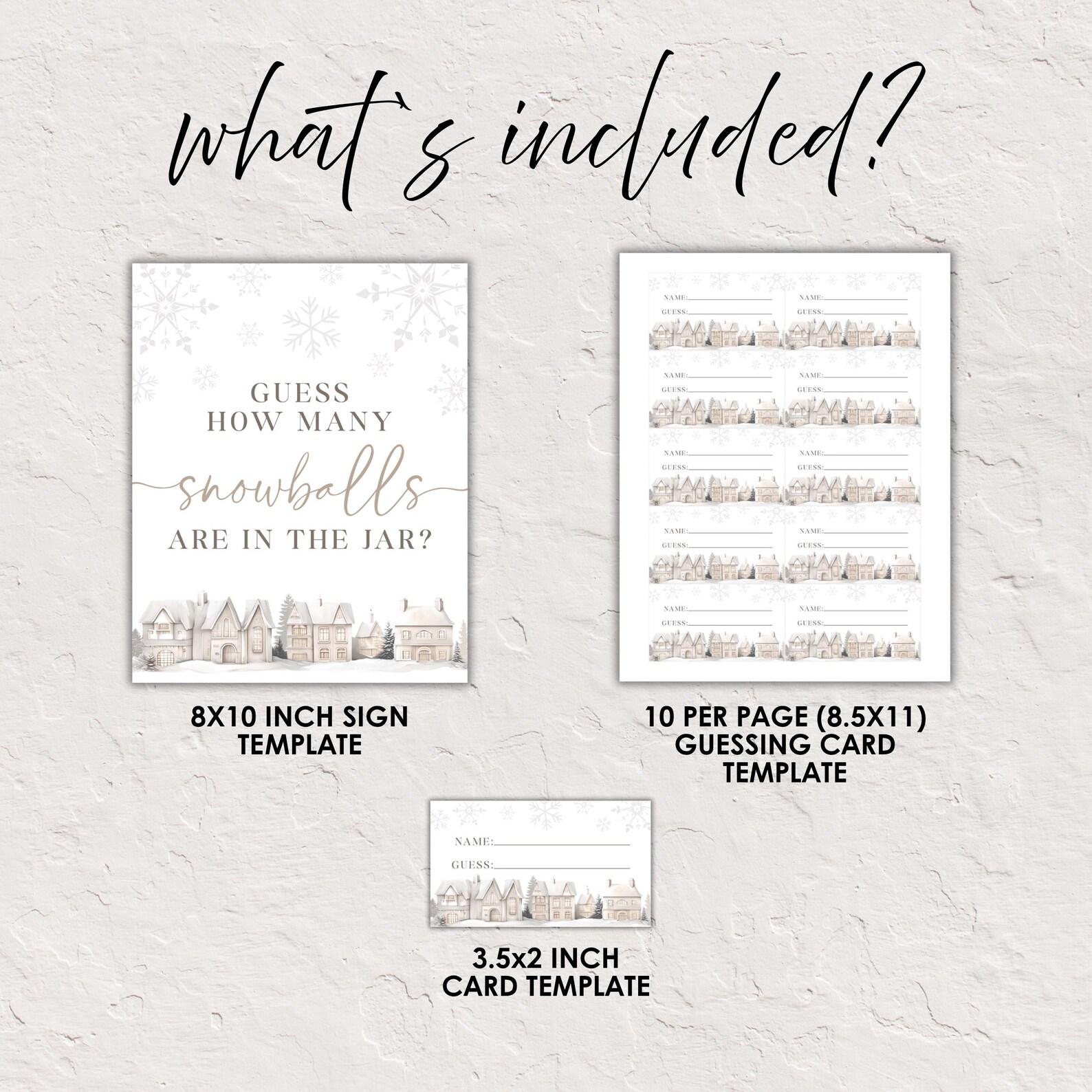Guess How Many Snowballs Winter Baby Shower Game | Editable Canva ...