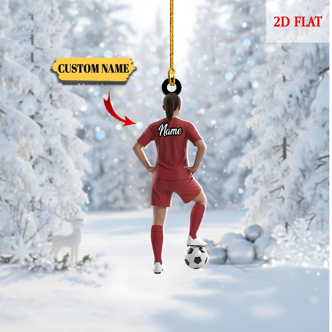 Personalized Girl Soccer Ornament, Custom Female Football Player Gift ...