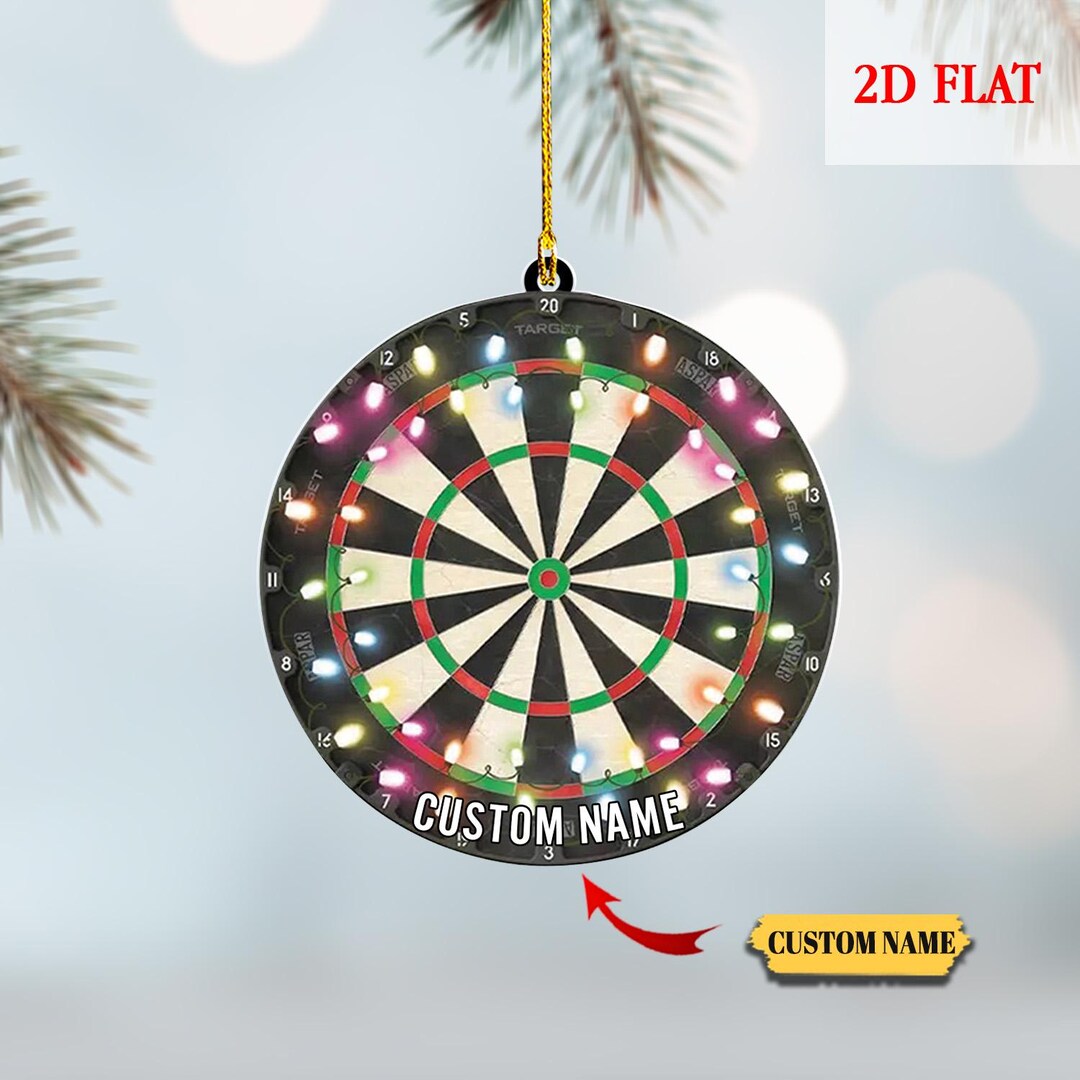 Dartboard Ornament 2025, Xmas Game Room Gift, Personalized Acrylic ...