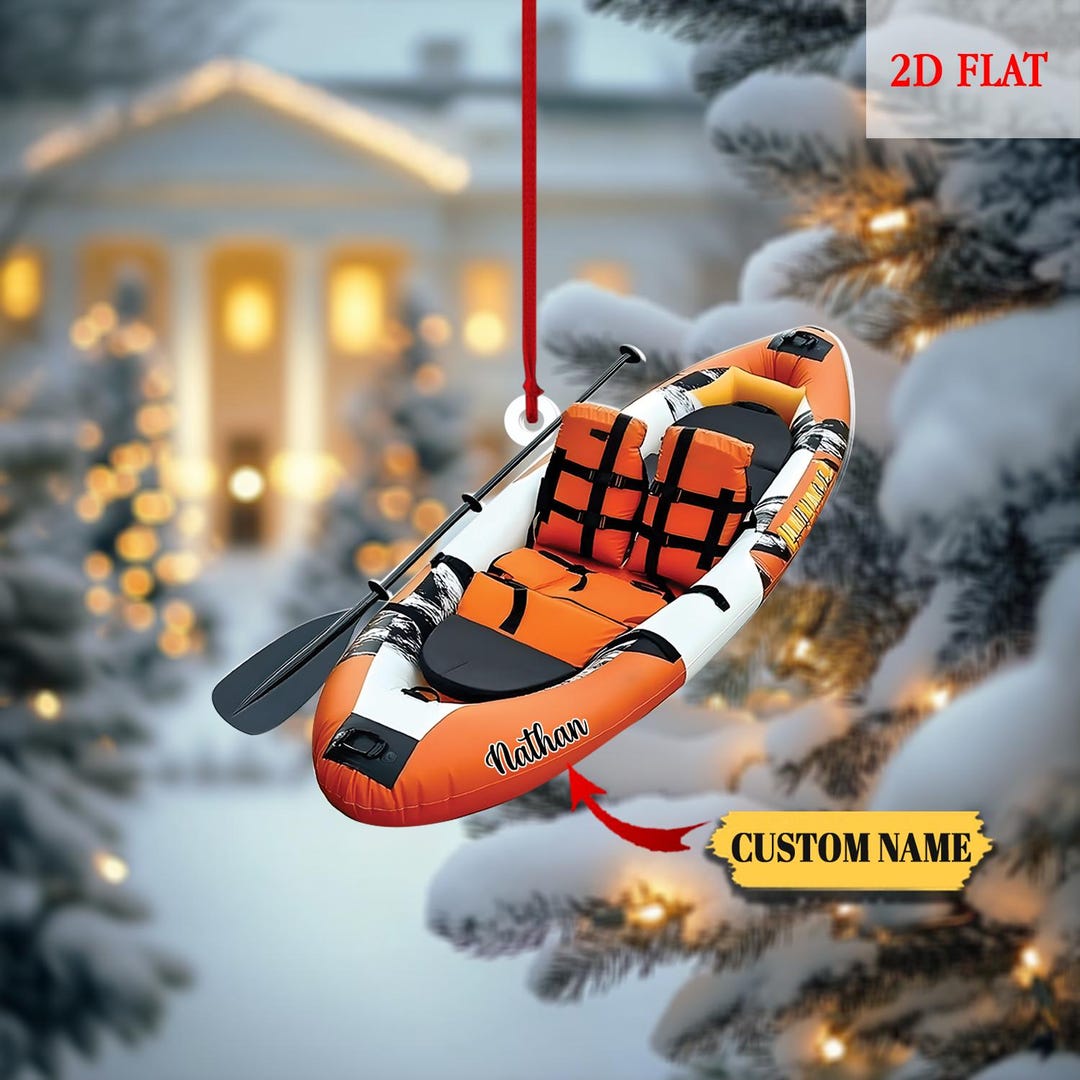 Personalized Kayak Ornament 2025, Custom Acrylic Canoe Christmas Gift ...