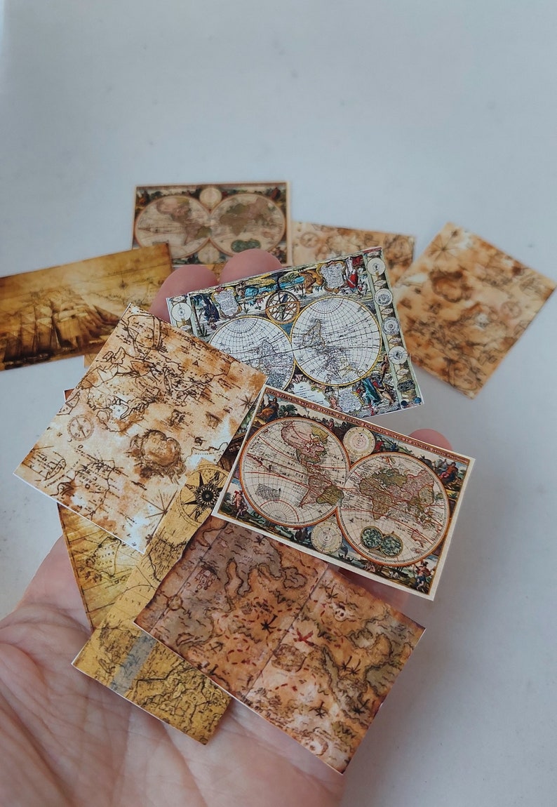 Dollhouse Miniature Printable Old Maps - Etsy