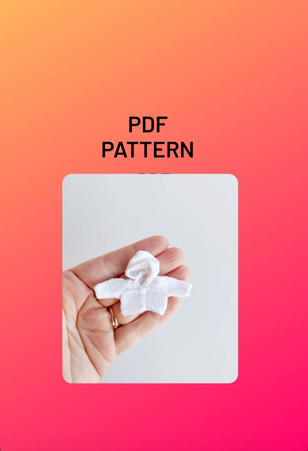 Miniature Hooded Jacket Knitting Pattern - Perfect for Dollhouse ...