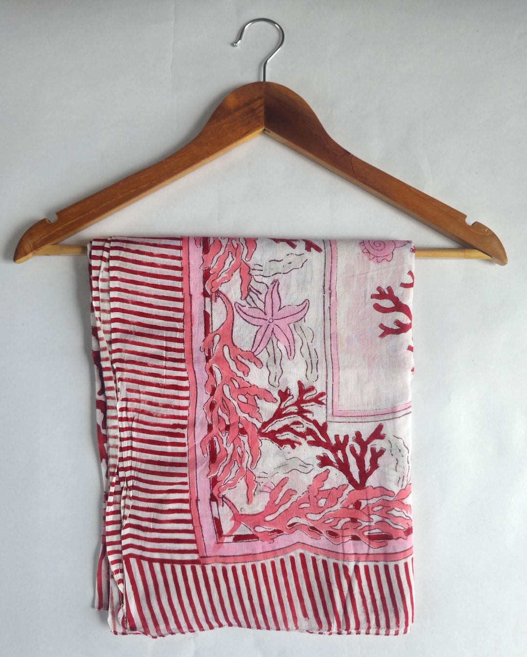 Handmade Block Print Cotton Sarong: Indian Beach Pareo Scarf - Etsy