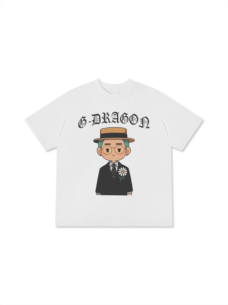 Relaxed Fit Idols Cartoon GD Peace Minusone, Dragon Graphic Tee, Kpop ...