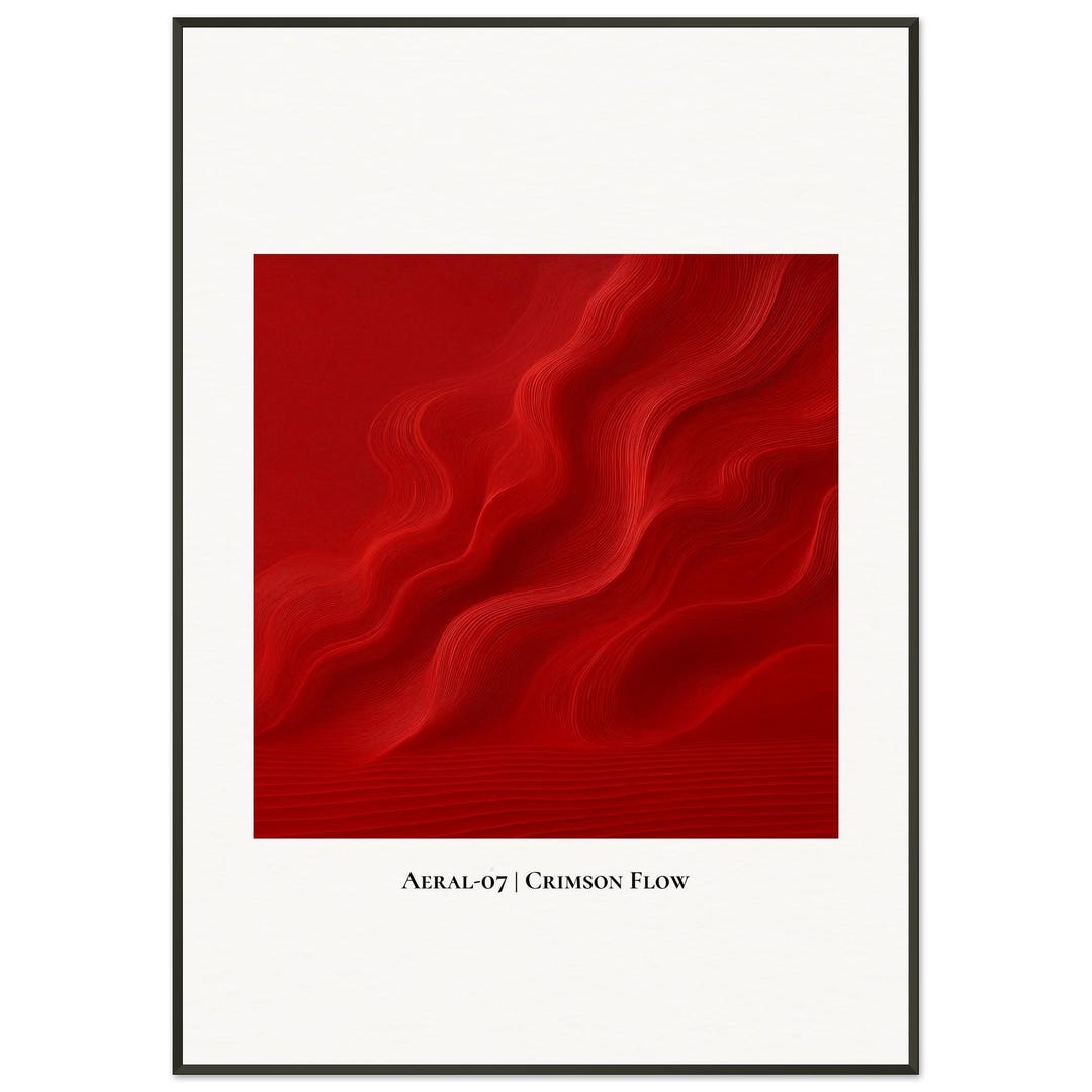 Crimson Flow | Aeral Series | Framed Abstract Wall Art Print | Museum ...