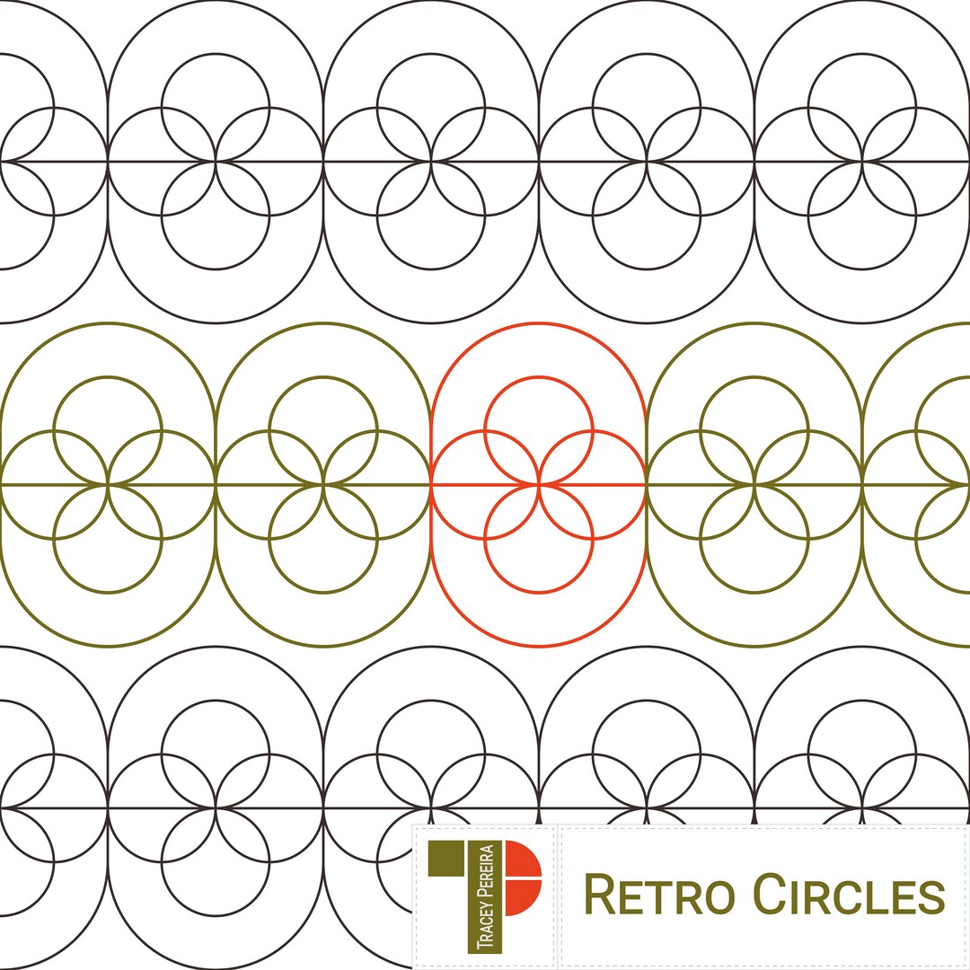 RETRO CIRCLES - Digital Longarm Pantograph or Border - Etsy