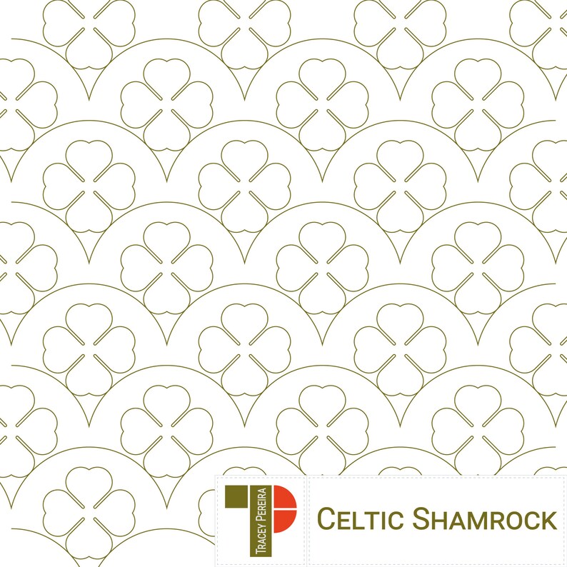 CELTIC SHAMROCK CLAM - Digital Longarm Pantograph Pattern for ...