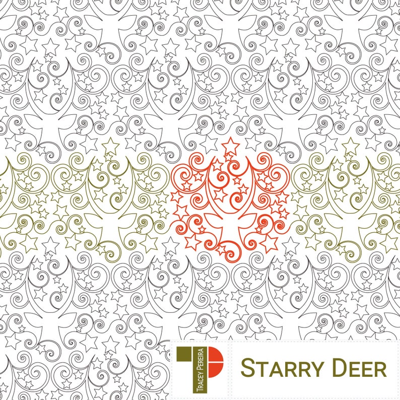 STARRY DEER - Pantograph for Digital Longarm Quilting - Etsy