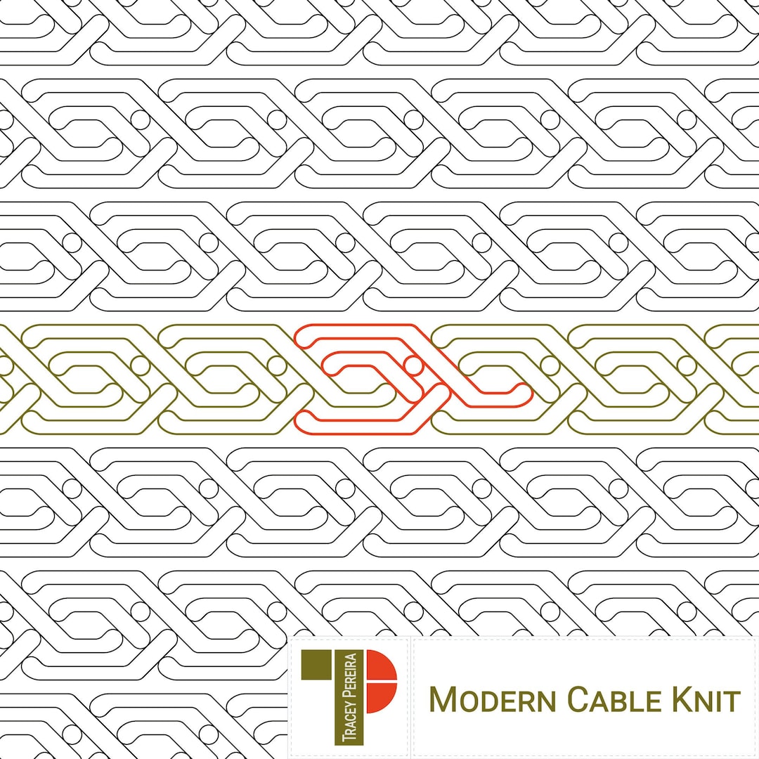MODERN CABLE KNIT - Digital Longarm Pantograph Pattern for Computerised ...
