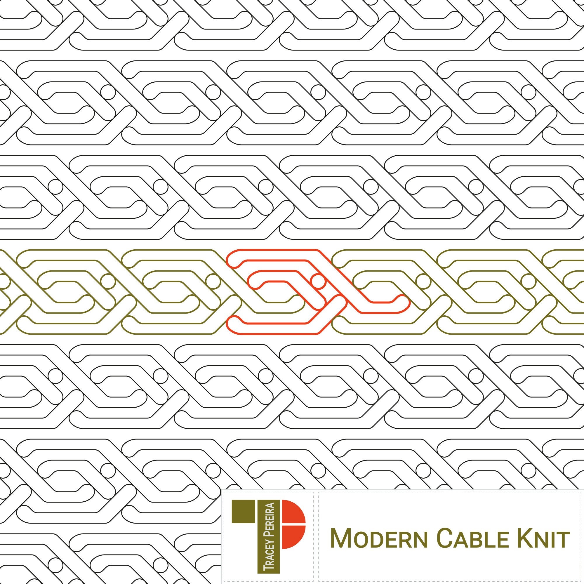 MODERN CABLE KNIT - Digital Longarm Pantograph Pattern for Computerised ...