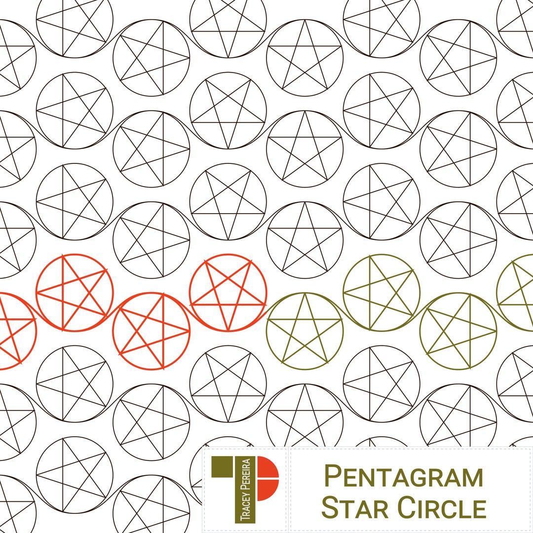 NEW Pentagram Star Circle Pantograph Computerized | Digital Quilting ...