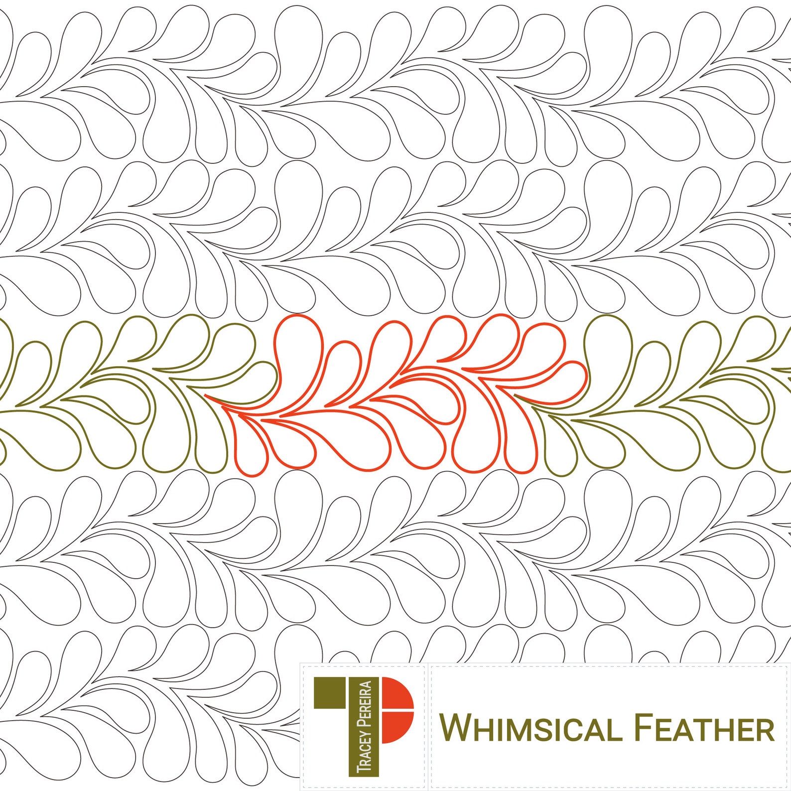 WHIMSICAL FEATHER - Digital Longarm Pantograph Pattern for Computerized Quilting - Etsy