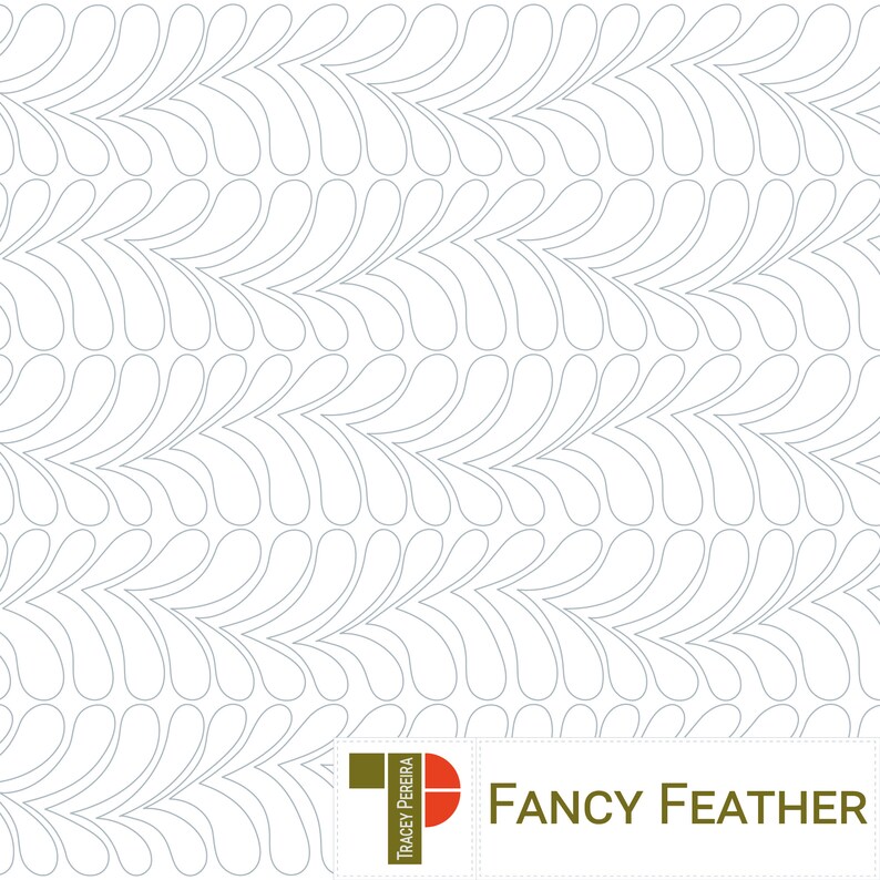 FANCY FEATHER - Digital Lonagrm Pantograph Pattern for Computerized Quilting - Etsy