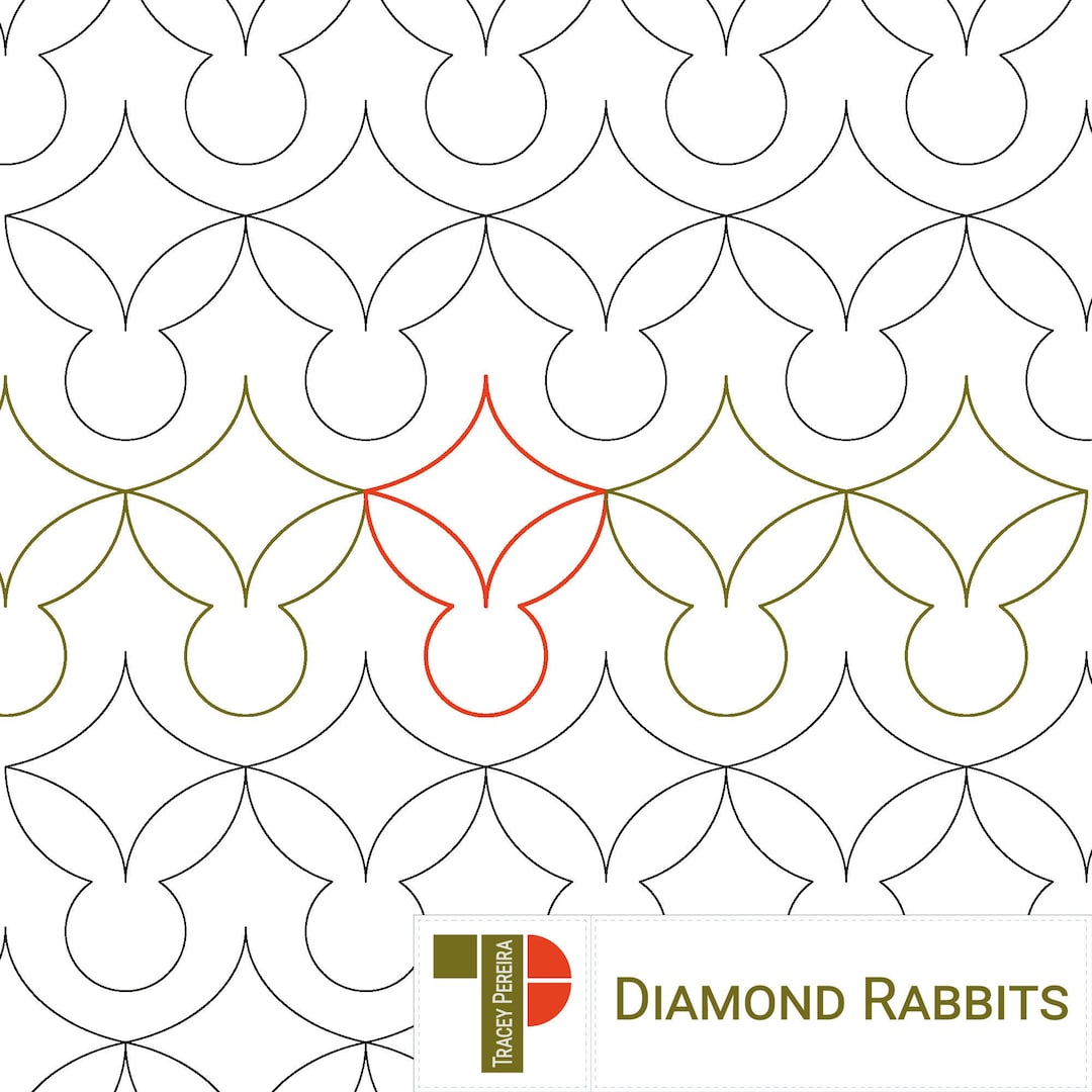 DIAMOND RABBITS - Digital Longarm Edge to Edge Pantograph Pattern for ...