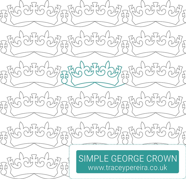 Simple George Crown Border or E2E - Digital Longarm Edge-to-edge ...