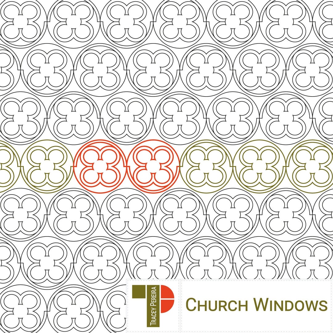 CHURCH WINDOWS - Digital Longarm Pantograph Pattern for Computerised ...