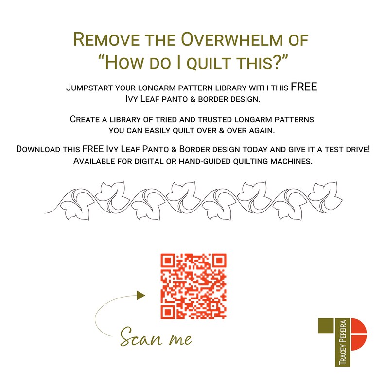 TRIANGLE MEANDER Paper Version Print-at-home PDF Longarm Pantograph Pattern for Hand-guided ...