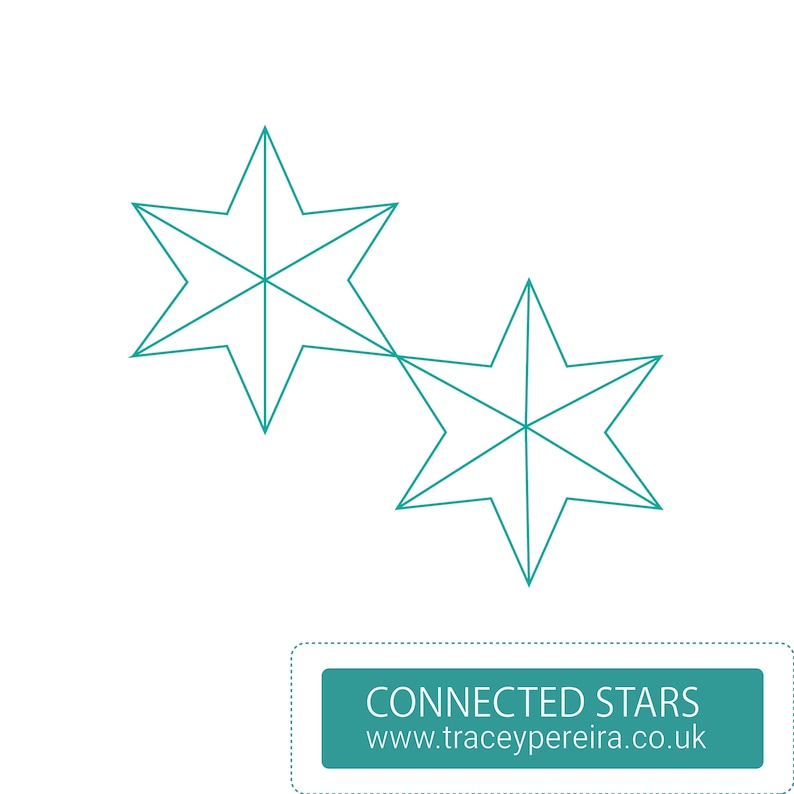 Connected Stars Quilting Pantograph: Geometric Edge to Edge (digital ...
