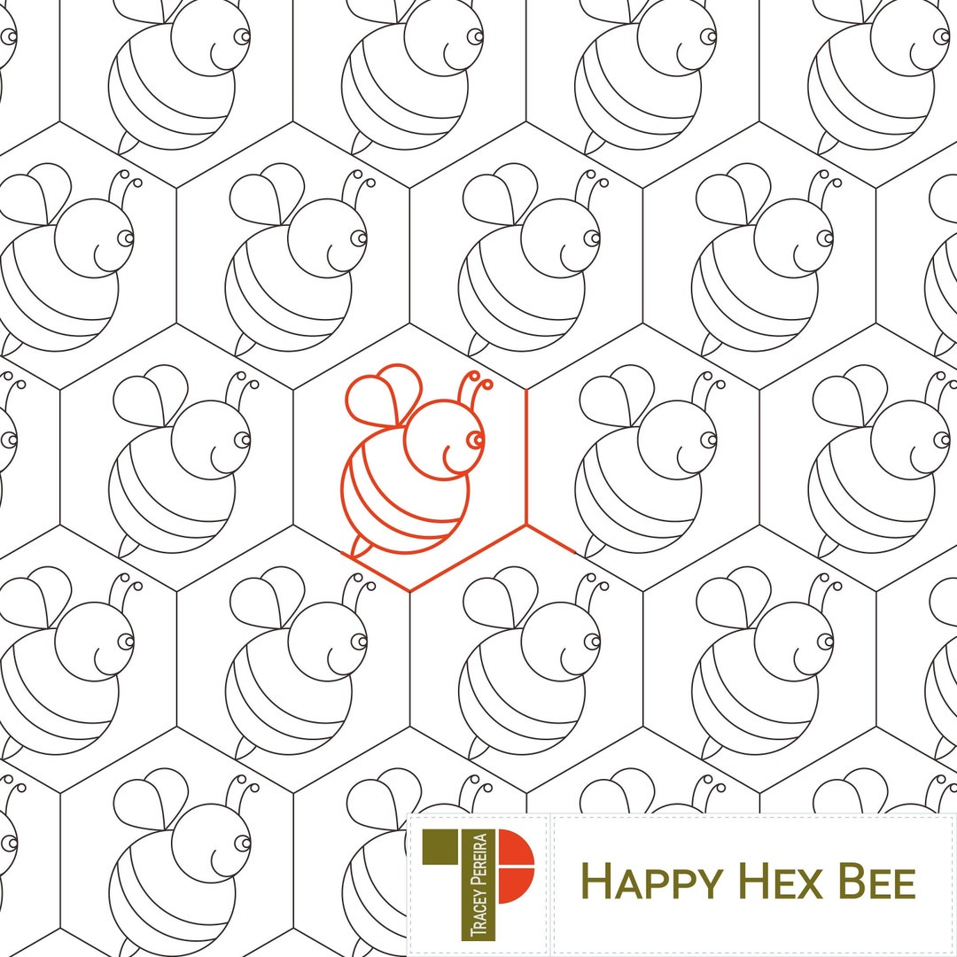 HAPPY HEX BEE - Digital Longarm Quilting Pantograph - Etsy