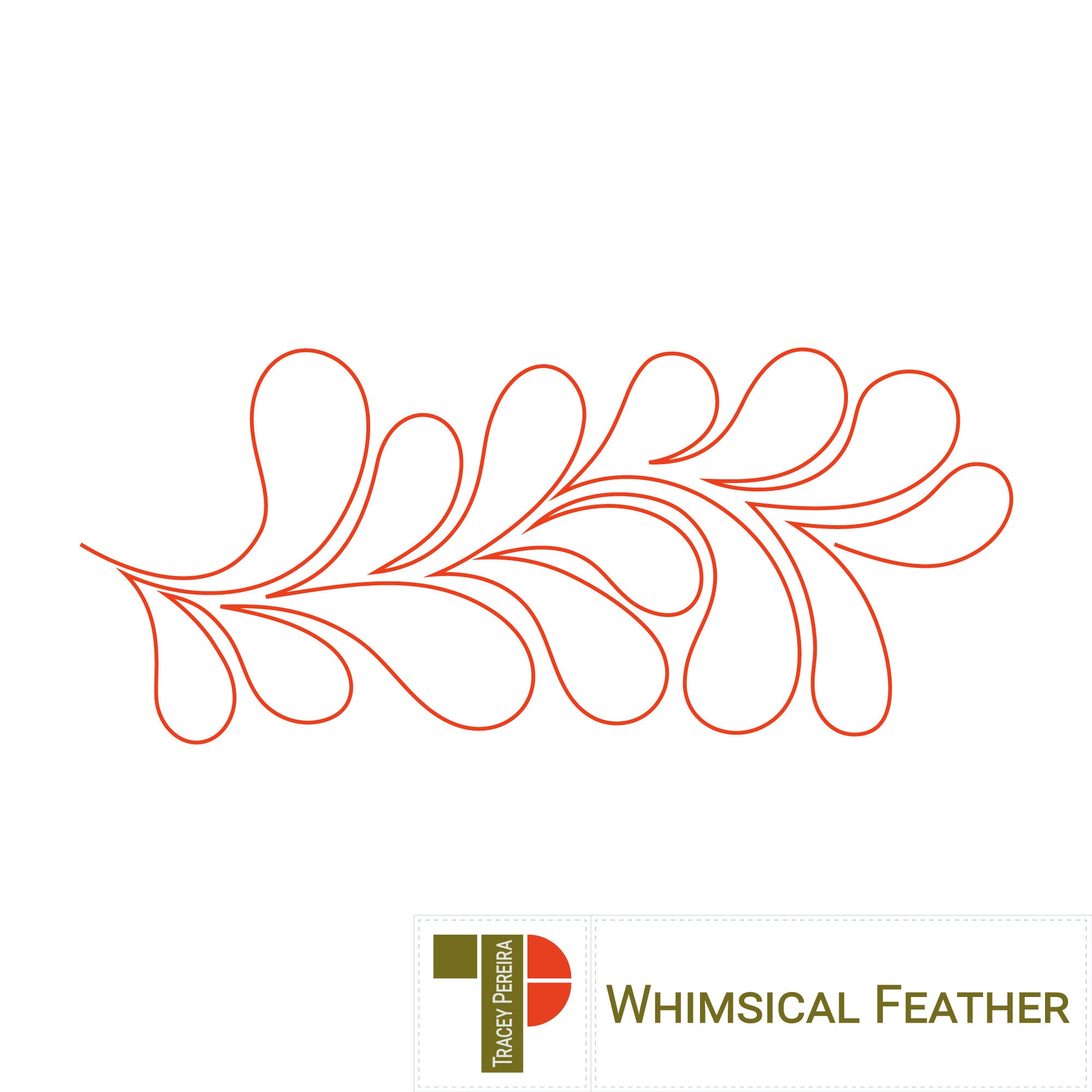WHIMSICAL FEATHER - Digital Longarm Pantograph Pattern for Computerized ...