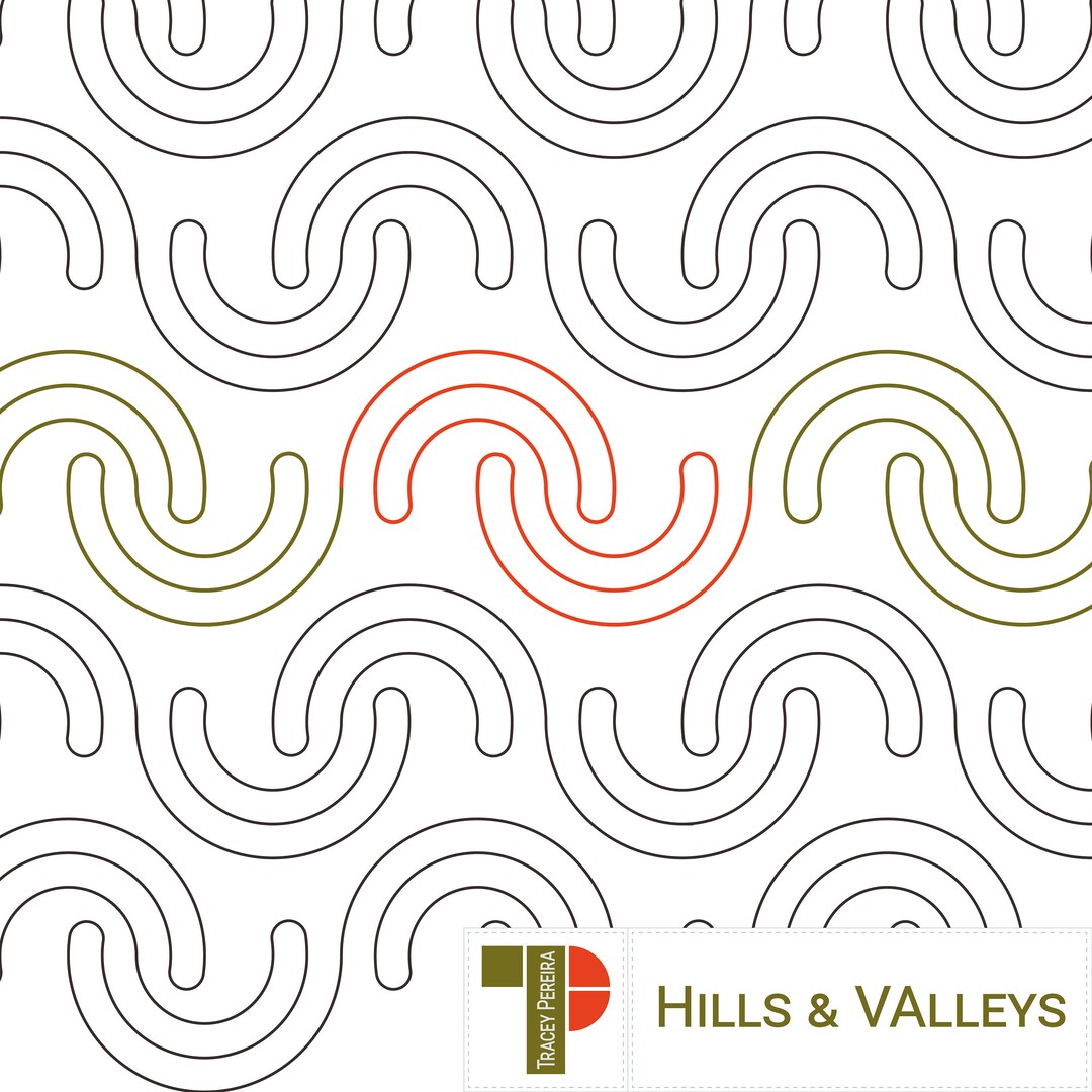 HILLS & VALLEYS Digital Longarm Pantograph or Border - Etsy