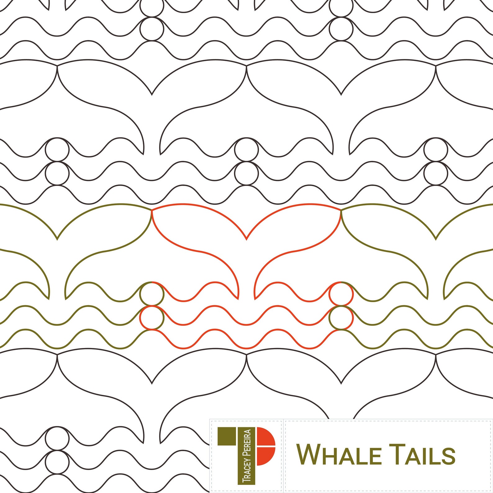 WHALE TAILS Digital Longarm Pantograph or Border - Etsy