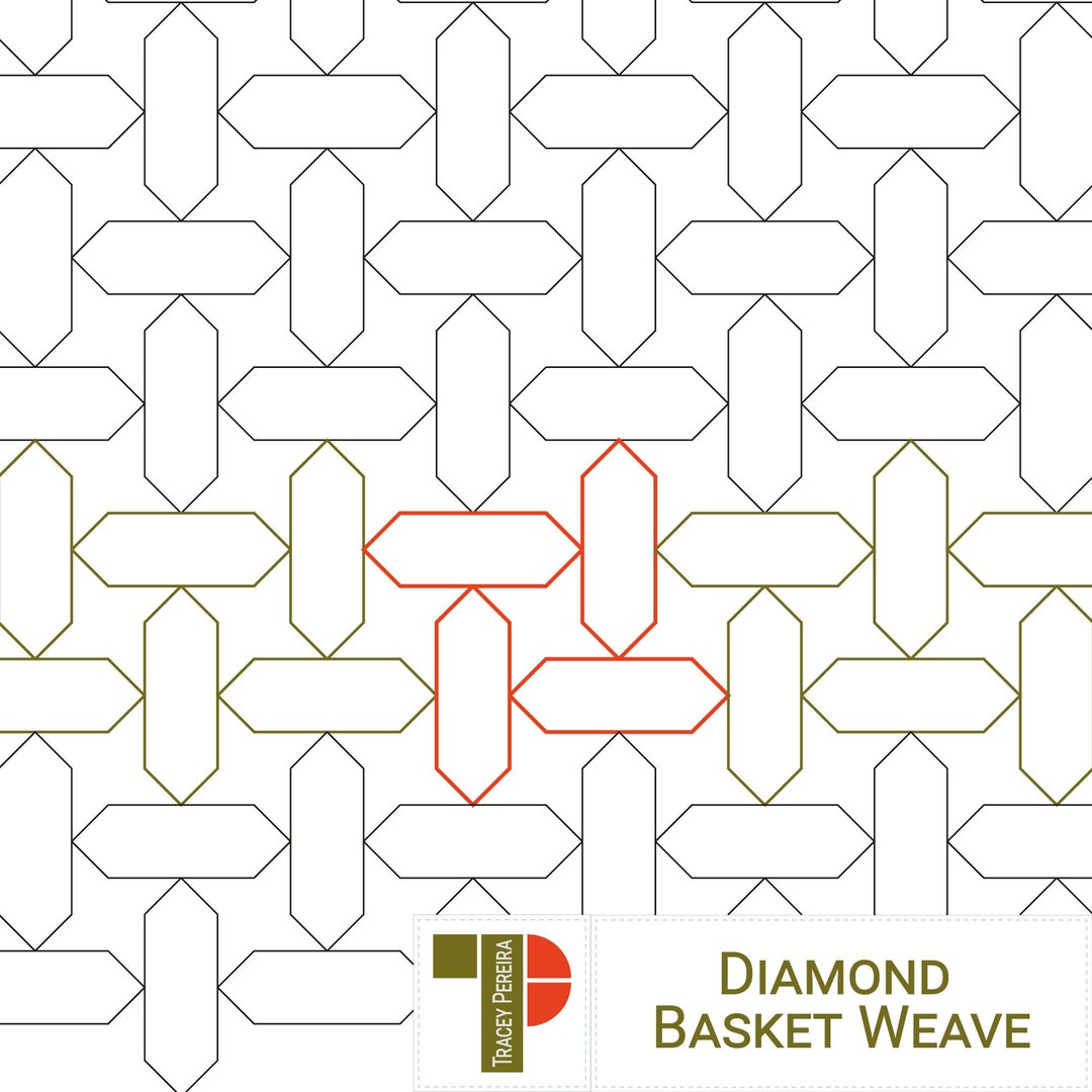 DIAMOND BASKET WEAVE - Digital Longarm Edge to Edge Pantograph Pattern ...