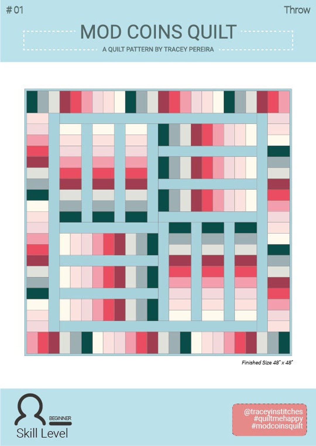 Mod Coins Quilt Pattern: Beginner Friendly (PDF Pattern) - Etsy