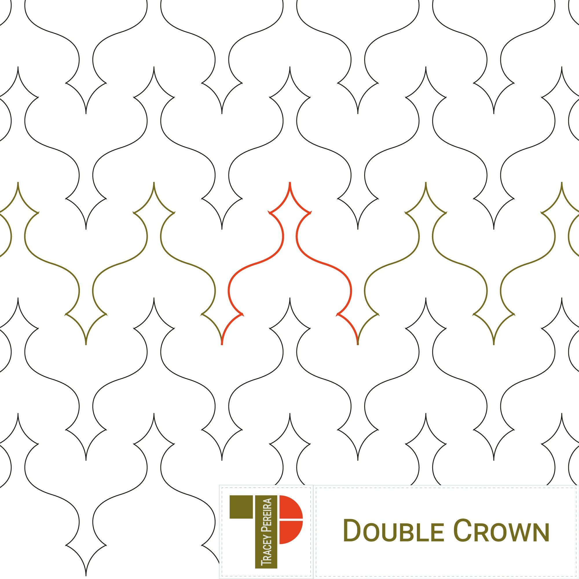 DOUBLE CROWN - Digital Longarm Edge to Edge Pantograph Pattern for ...