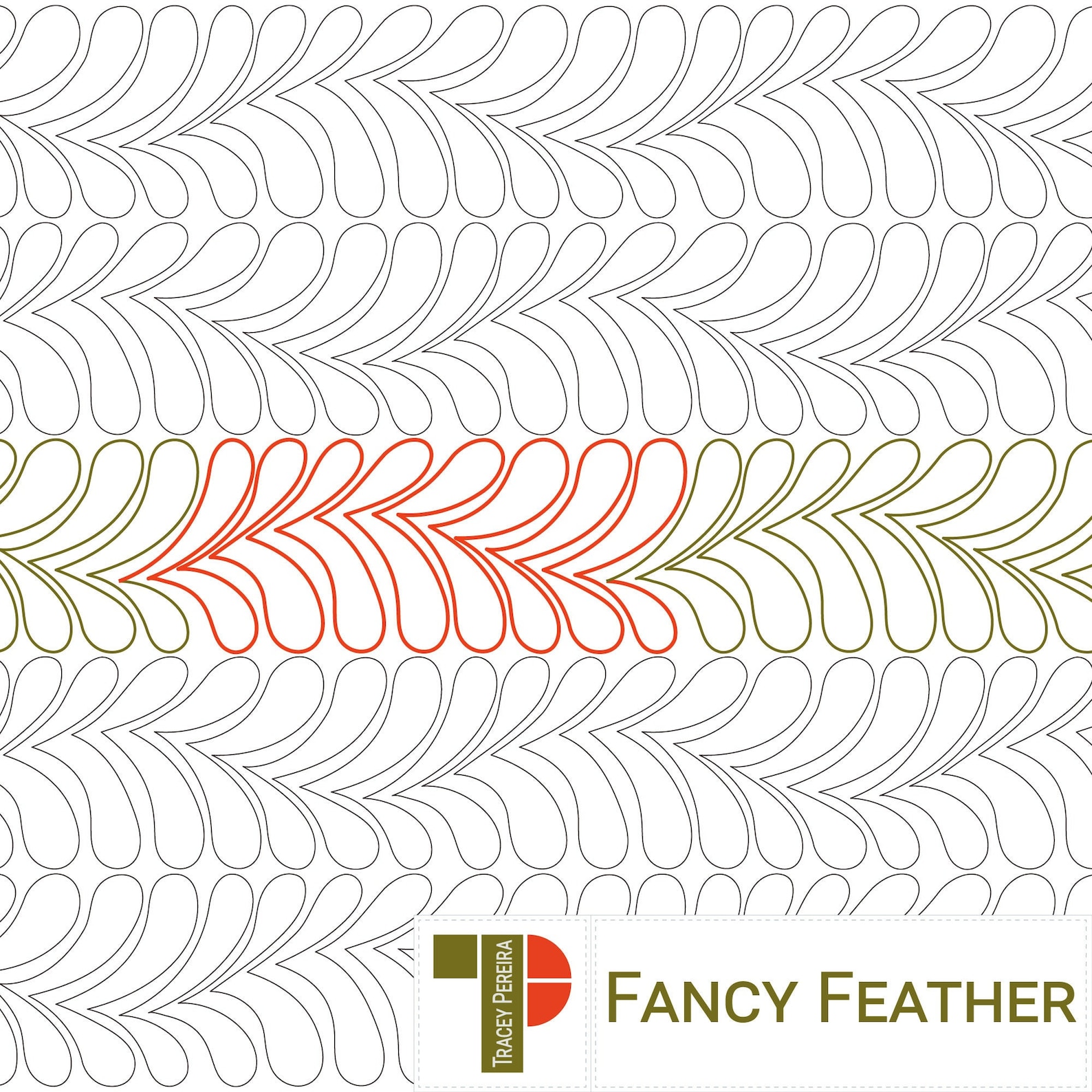 FANCY FEATHER - Digital Lonagrm Pantograph Pattern for Computerized Quilting - Etsy